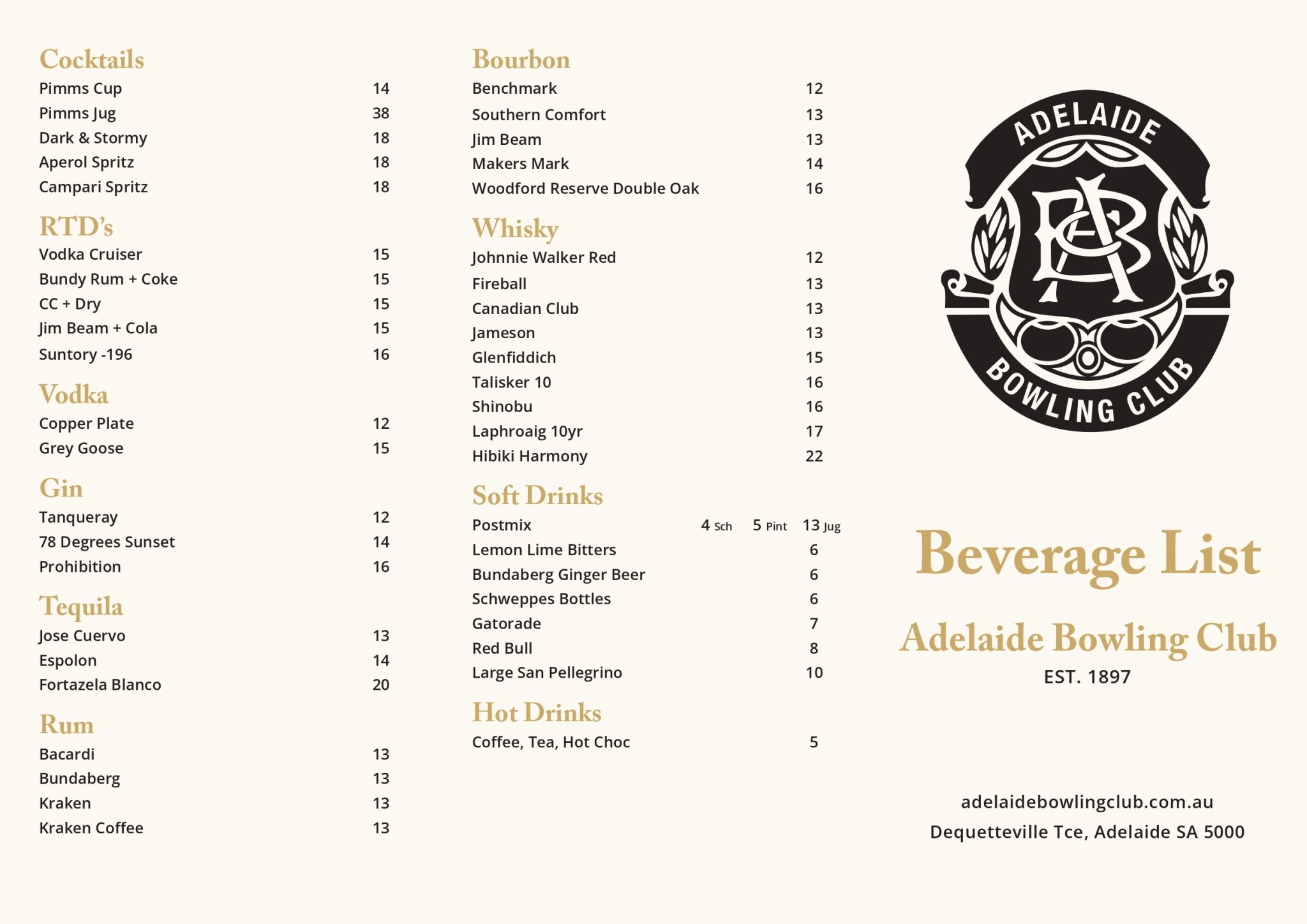 Menus – Welcome to the Adelaide Bowling Club | Adelaide's Best Function ...